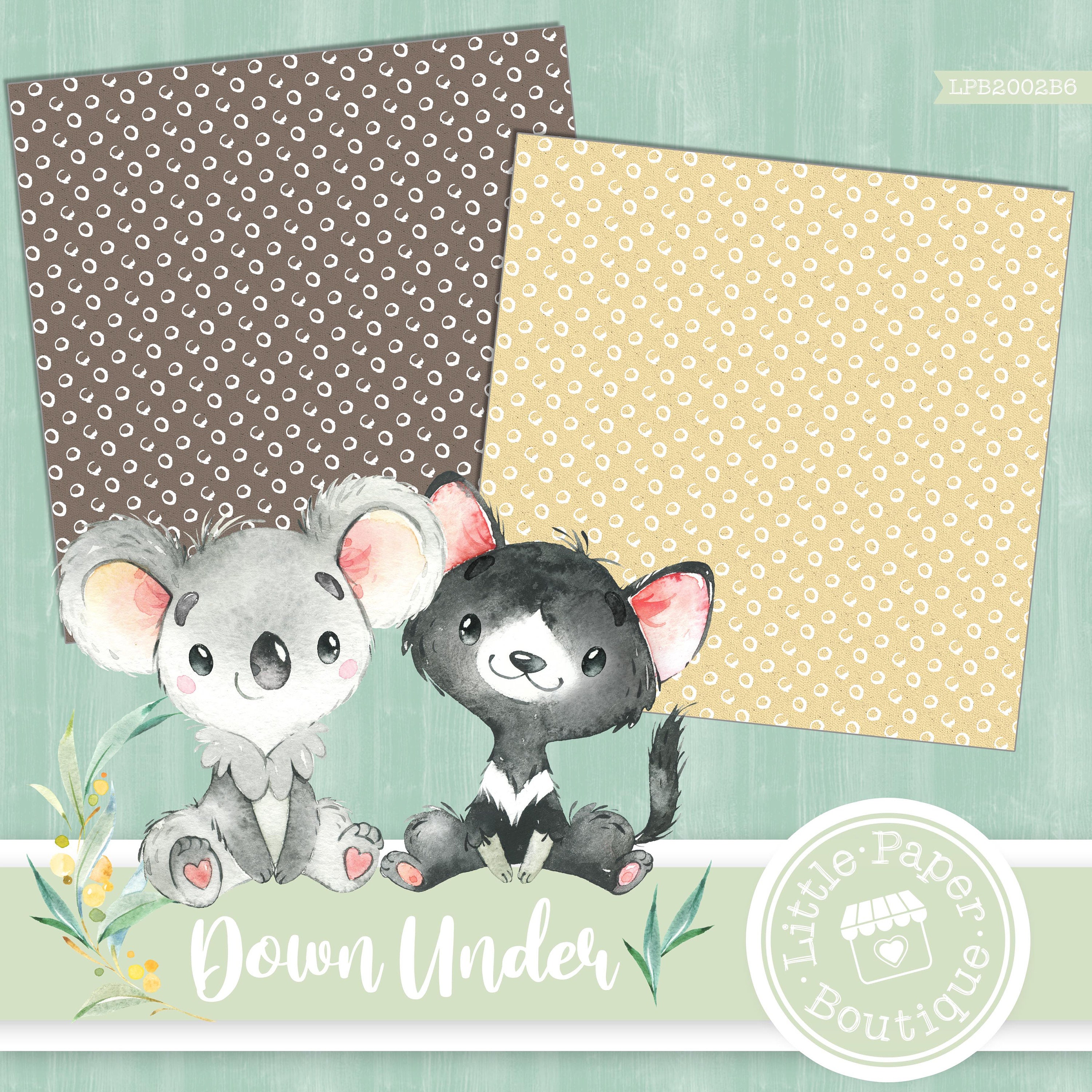 Australian Animals Digital Paper Kangaroo Koala Emu - Etsy
