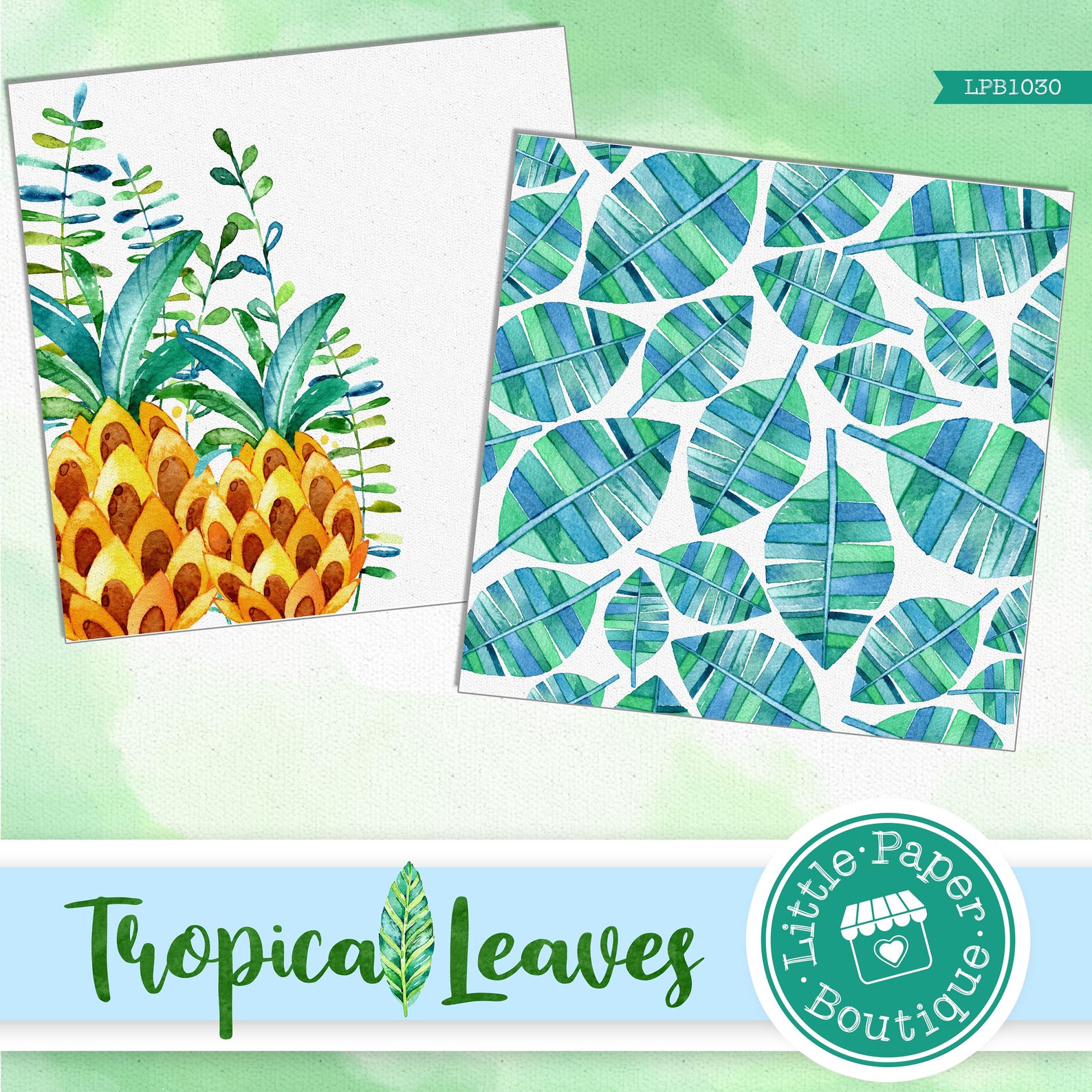 Tropical Leaves Digital Paper Tropical Paper Tropical - Etsy