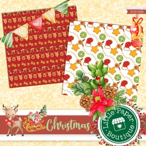 SEAMLESS Vintage Christmas Backgrounds Art Digital Paper. Vintage Xmas ...