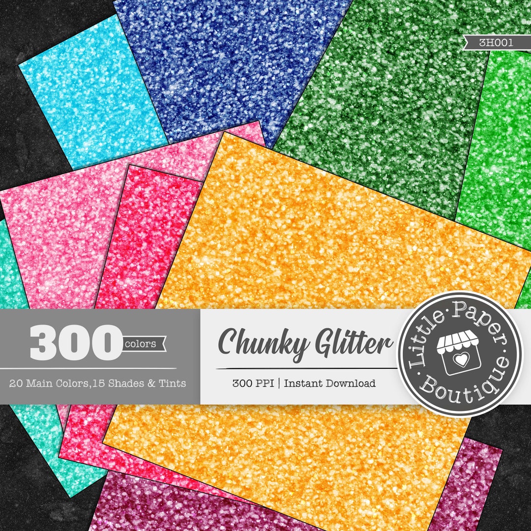 300pcs Rainbow Glitter Digital Scrapbook Paper Pack for Commercial Use ...