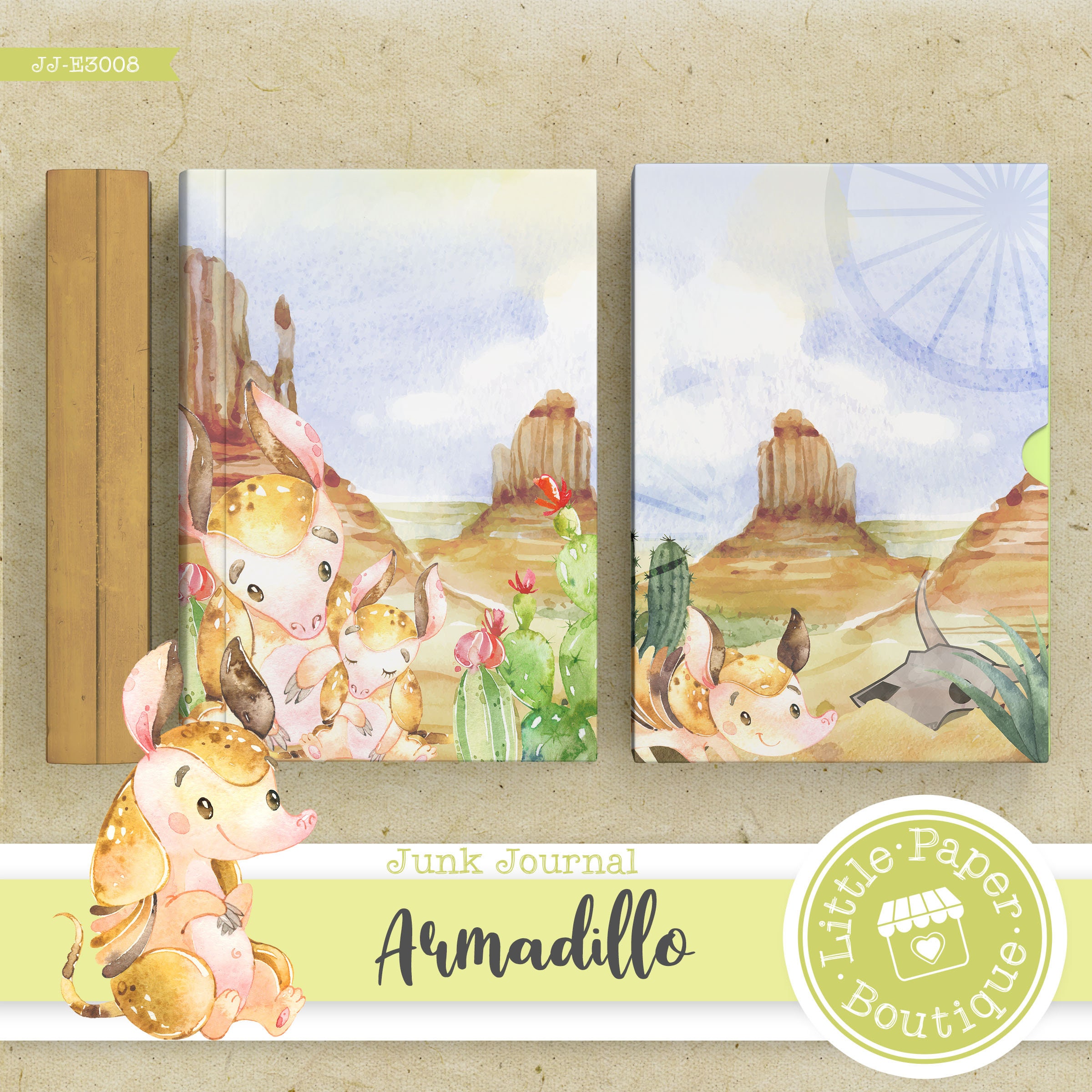 Armadillo Desert Animal Digital Junk Journal Kit FULL KIT - Etsy