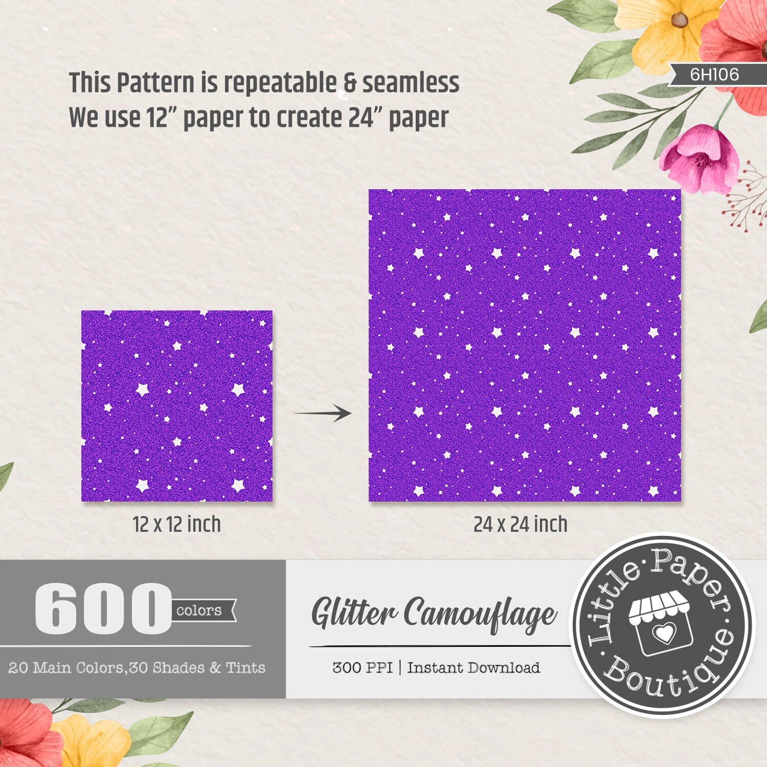 600 Pastel Glitter Stars Printable Background for COMMERCIAL USE ...