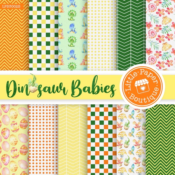 Dinosaur Digital Paper Jurassic Scrapbook Papers Dinosaurs | Etsy