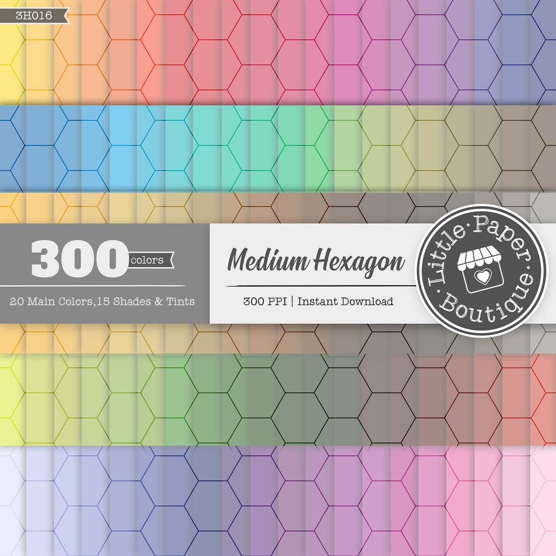 100 Colored Honeycomb Digital Paper Rainbow Hexagon Digital - Etsy