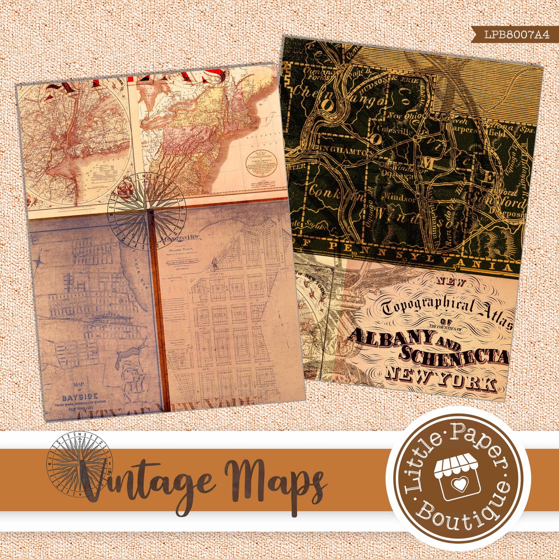 Digital Antique Map Printable Antique Old Map Double - Etsy