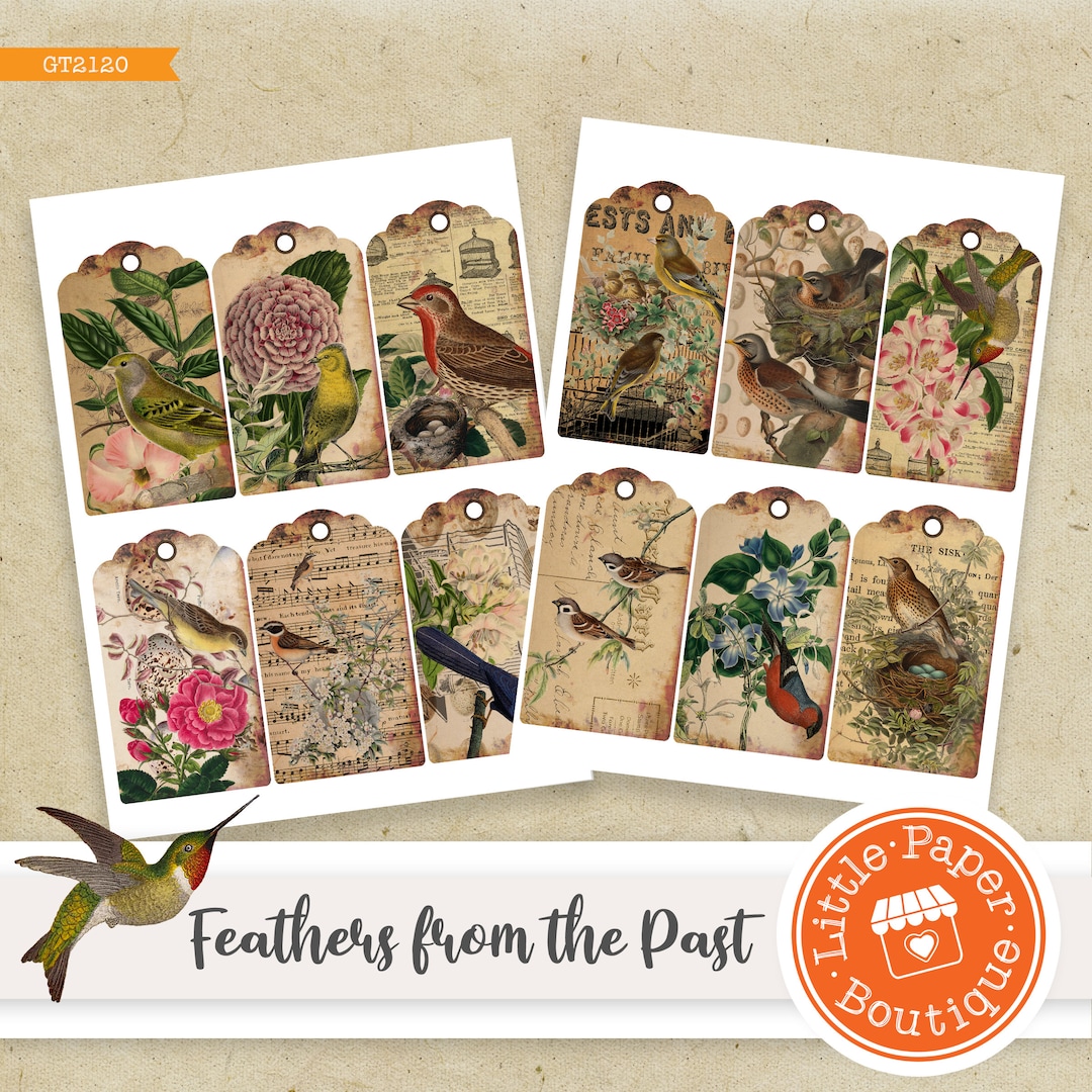 Gold Songbird Digital Paper, Vintage Scrapbook, Antique Sheet Music ...