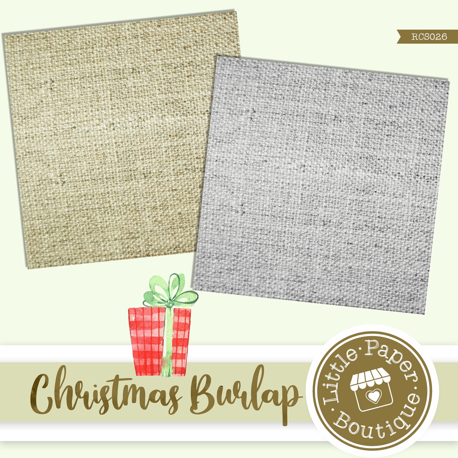 Christmas Burlap Digital Paper - Linen Natural Background, Textures ...
