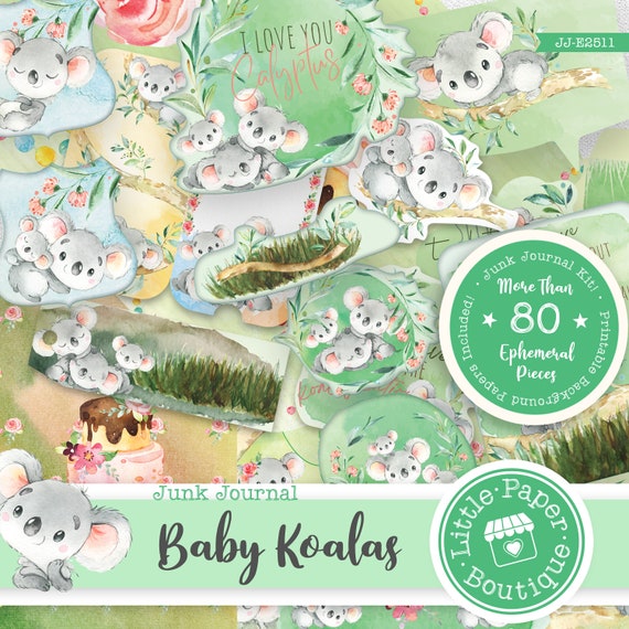 Koala Bear Family Digital Junk Journal Kit FULL KIT With - Etsy