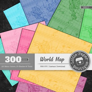 100 Rainbow Maps Textures Digital Paper, Vintage Background, World Maps ...