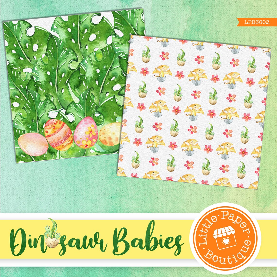 Dinosaur Digital Paper Jurassic Scrapbook Papers Dinosaurs | Etsy