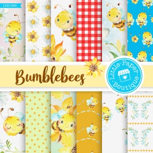 Bumble Bee Digital Papers, Honeybee Digital Patterns, Bee Papers ...