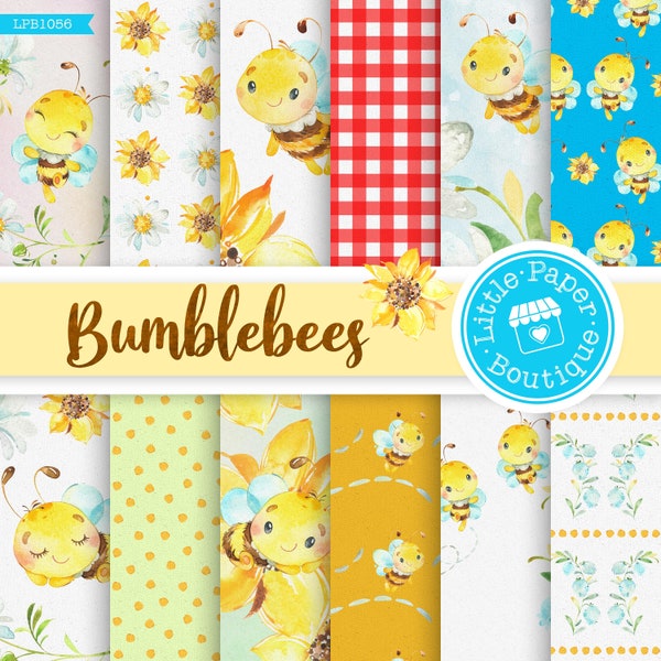 Bee Digital Paper - Etsy