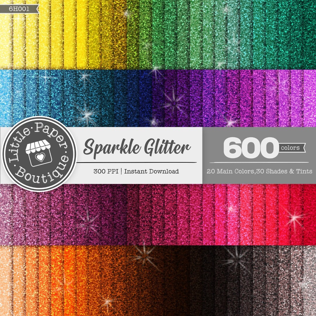 600pcs Glitter Background Digital Paper Pack for Commercial Use ...