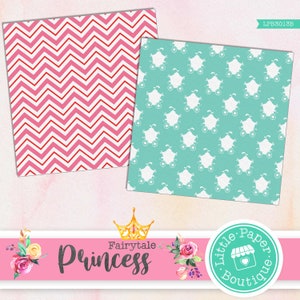 Little Princess Digital Paper Cute Girl Printables Patterns Princess ...