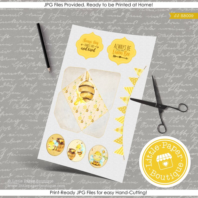 Honey Bees Digital Junk Journal Kit (FULL KIT) Bumble Bees and Hives ...