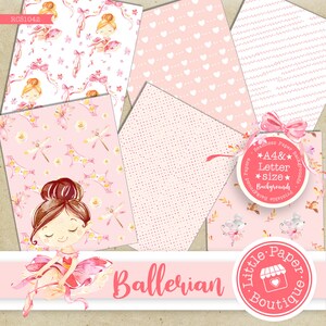 SEAMLESS A4 Letter Ballerina Digital Paper Digital Download Designs ...