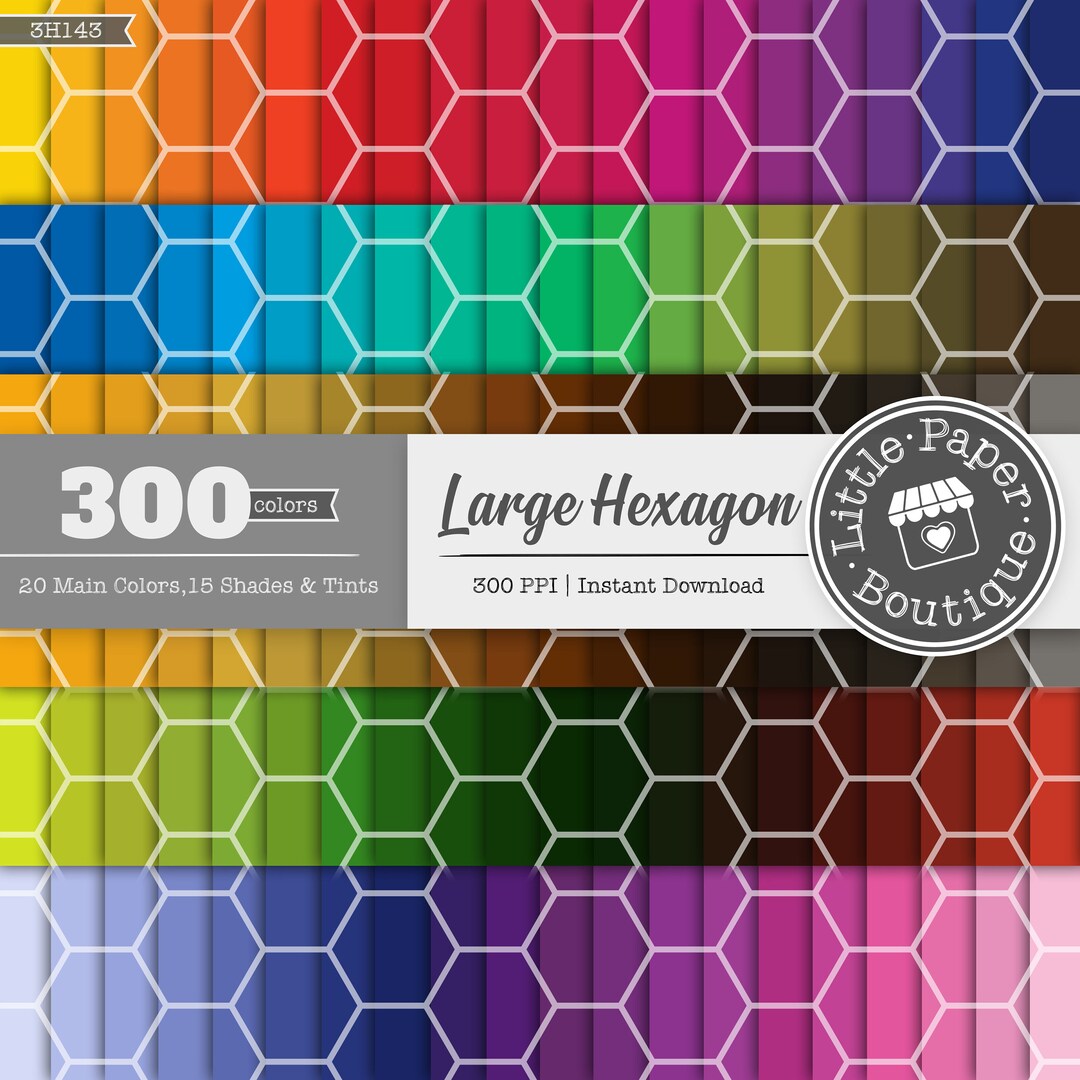 Honeycomb Digital Paper 100 Rainbow Colors Hexagon Hex Bee Background ...