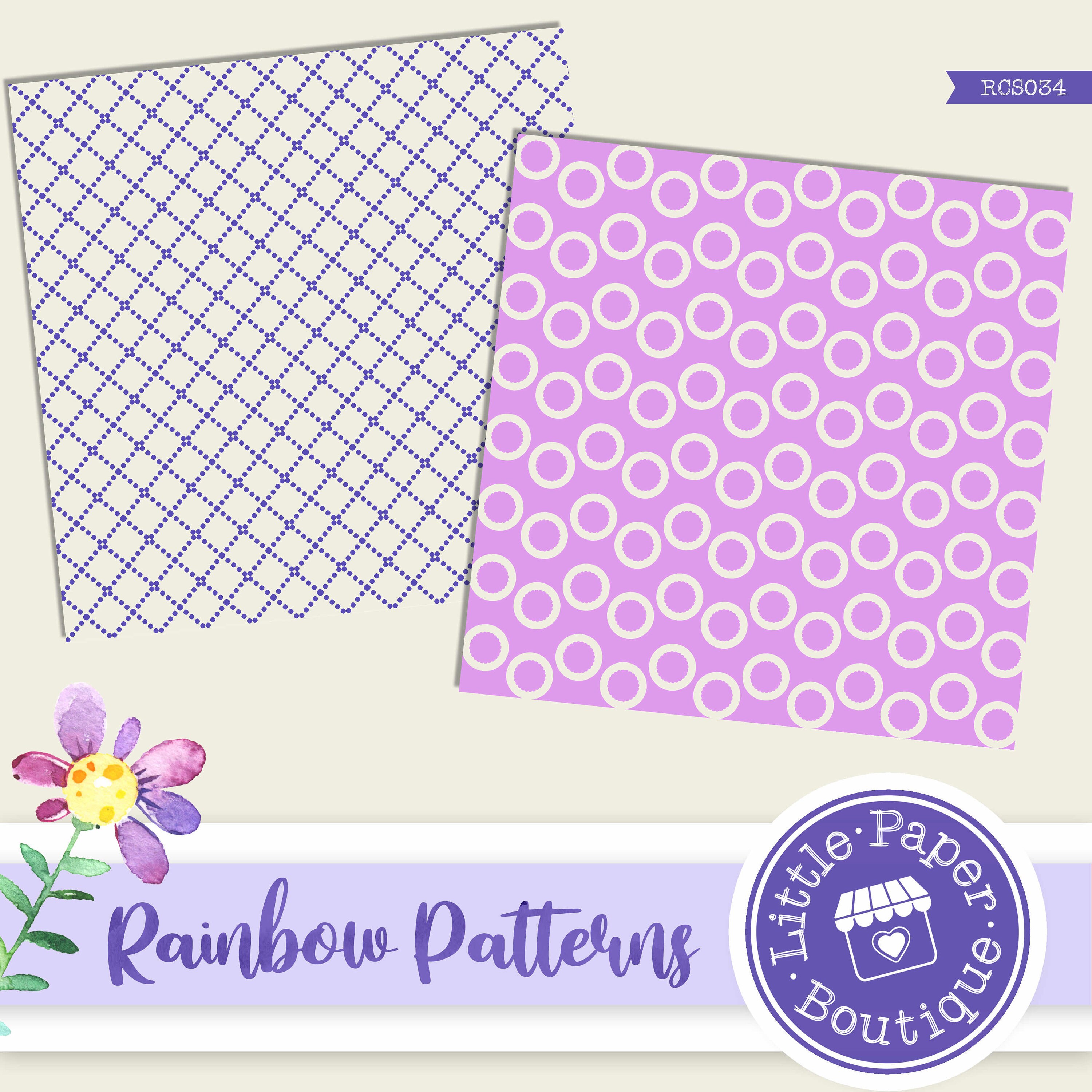 Bright Rainbow Digital Paper Set Rainbow Patterned Paper - Etsy