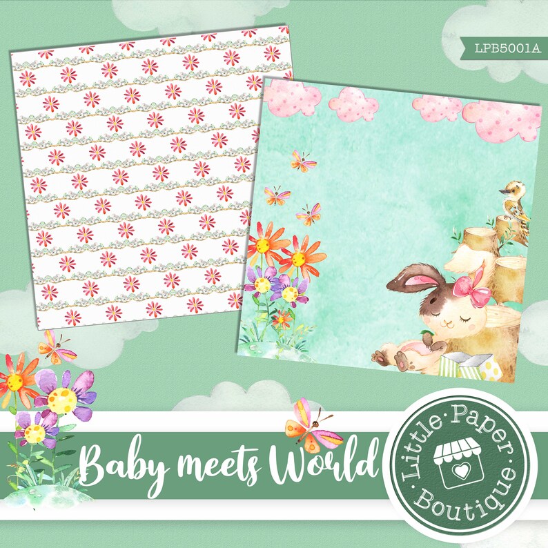Baby Girl Digital Paper Pack Vintage Baby Papers Shabby Baby - Etsy