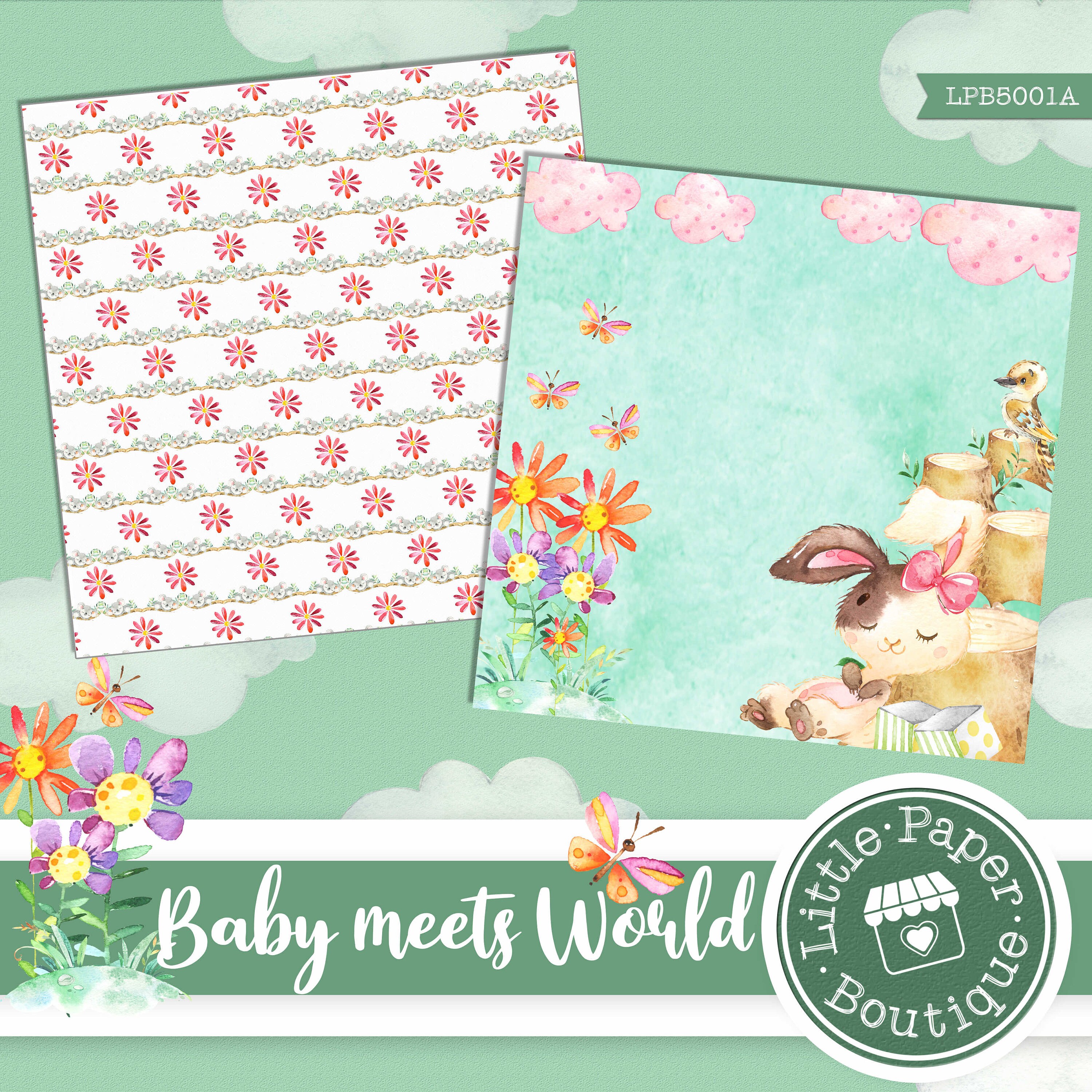 Baby Girl Digital Paper Pack Vintage Baby Papers Shabby Baby - Etsy