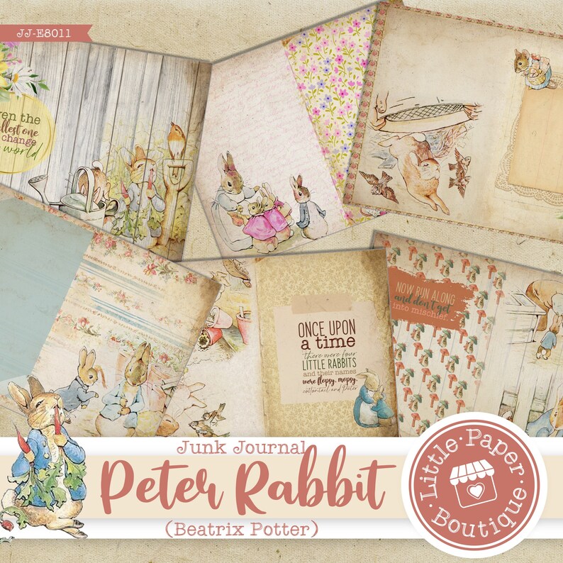 Peter Rabbit by Beatrix Potter Digital Junk Journal Kit FULL - Etsy