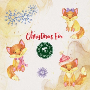 Christmas Woodland Clipart Commercial Use Fox Clipart Christmas Fox ...