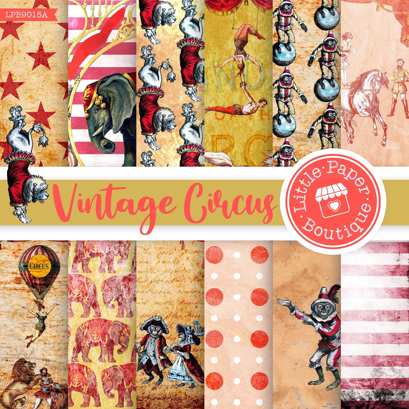 Vintage Circus Paper Pack Circus Digital Paper Circus - Etsy
