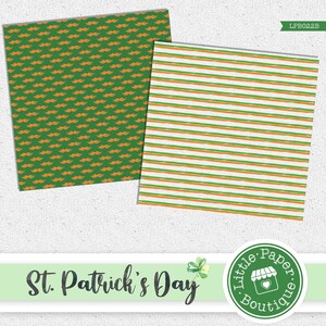 Leprechaun Digital Paper, Green Irish Pattern, Pot of Gold, Shamrock ...