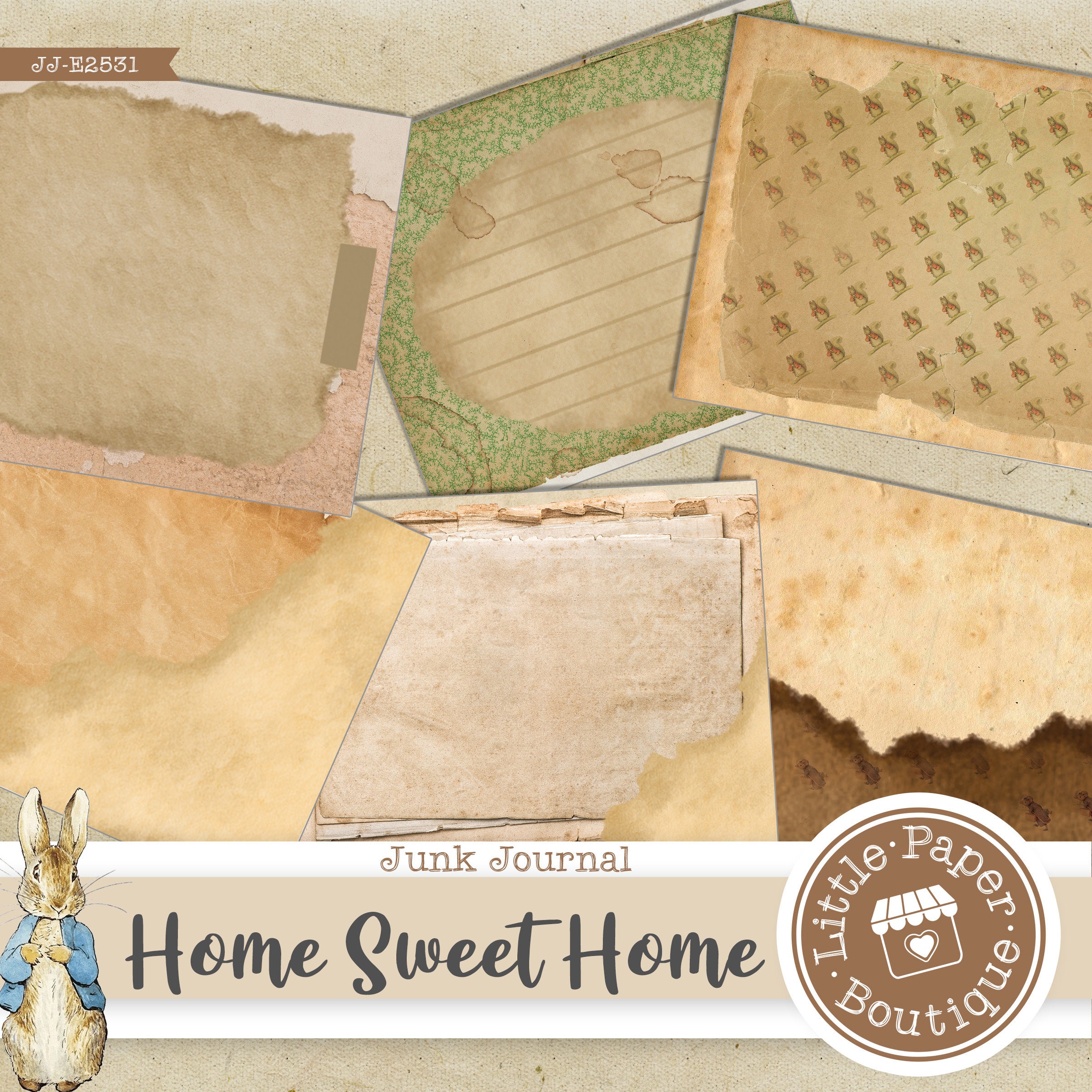 Peter Rabbit by Beatrix Potter Digital Junk Journal Kit (FULL KIT) With ...
