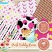 Seamless Pink Teddy Bear Digital Papers, Teddy Bear Clipart, Girl Baby ...