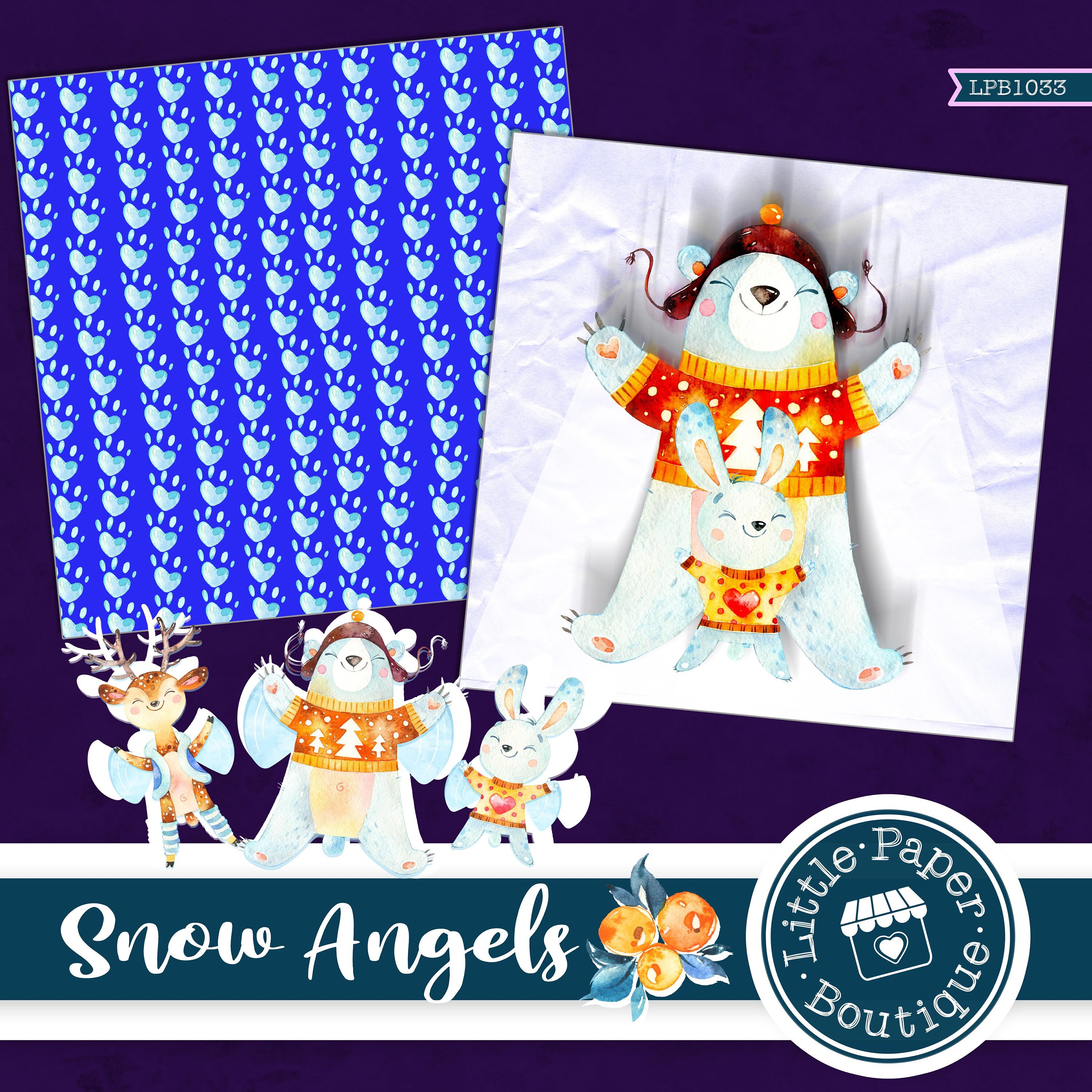 Winter Digital Paper Pack Snow Digital Paper Christmas - Etsy