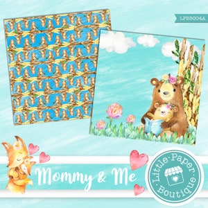 Baby Girl Digital Paper, Mother and Baby, Mommy and Me Digital Paper ...