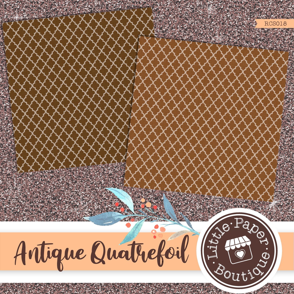 Antiqued Pastel Quatrefoil Digital Paper Textured Scrapbooking - Etsy
