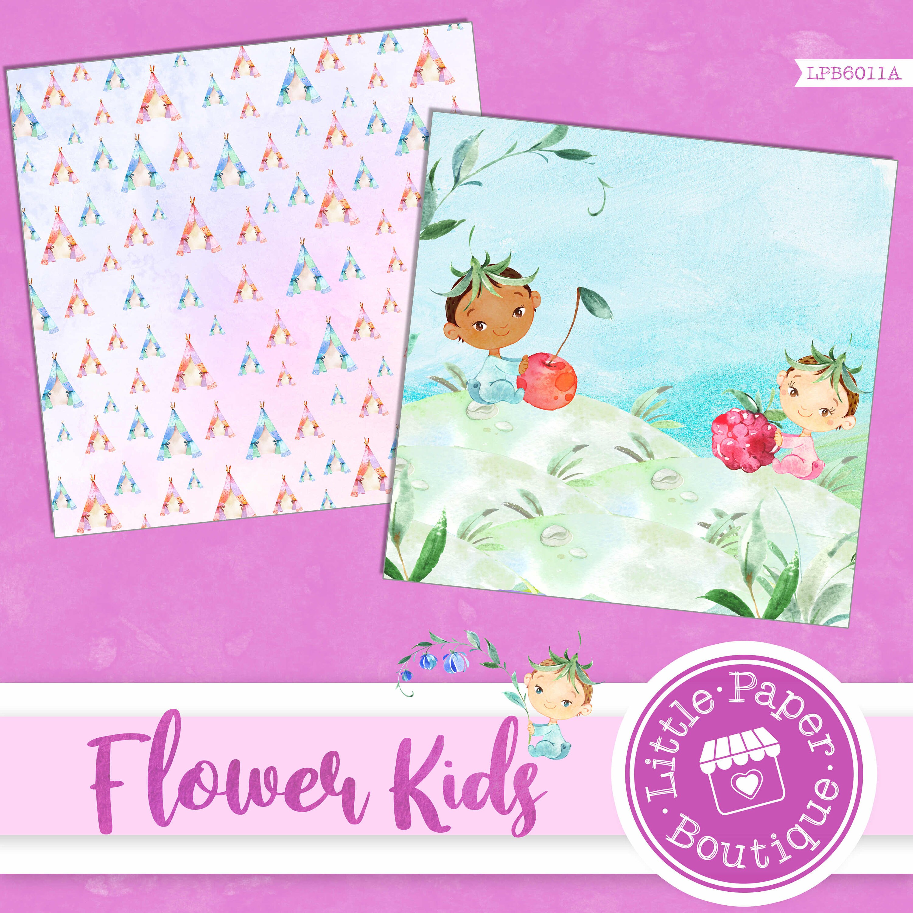 Flower Roses Girl Digital Paper Pack Spring Watercolor - Etsy