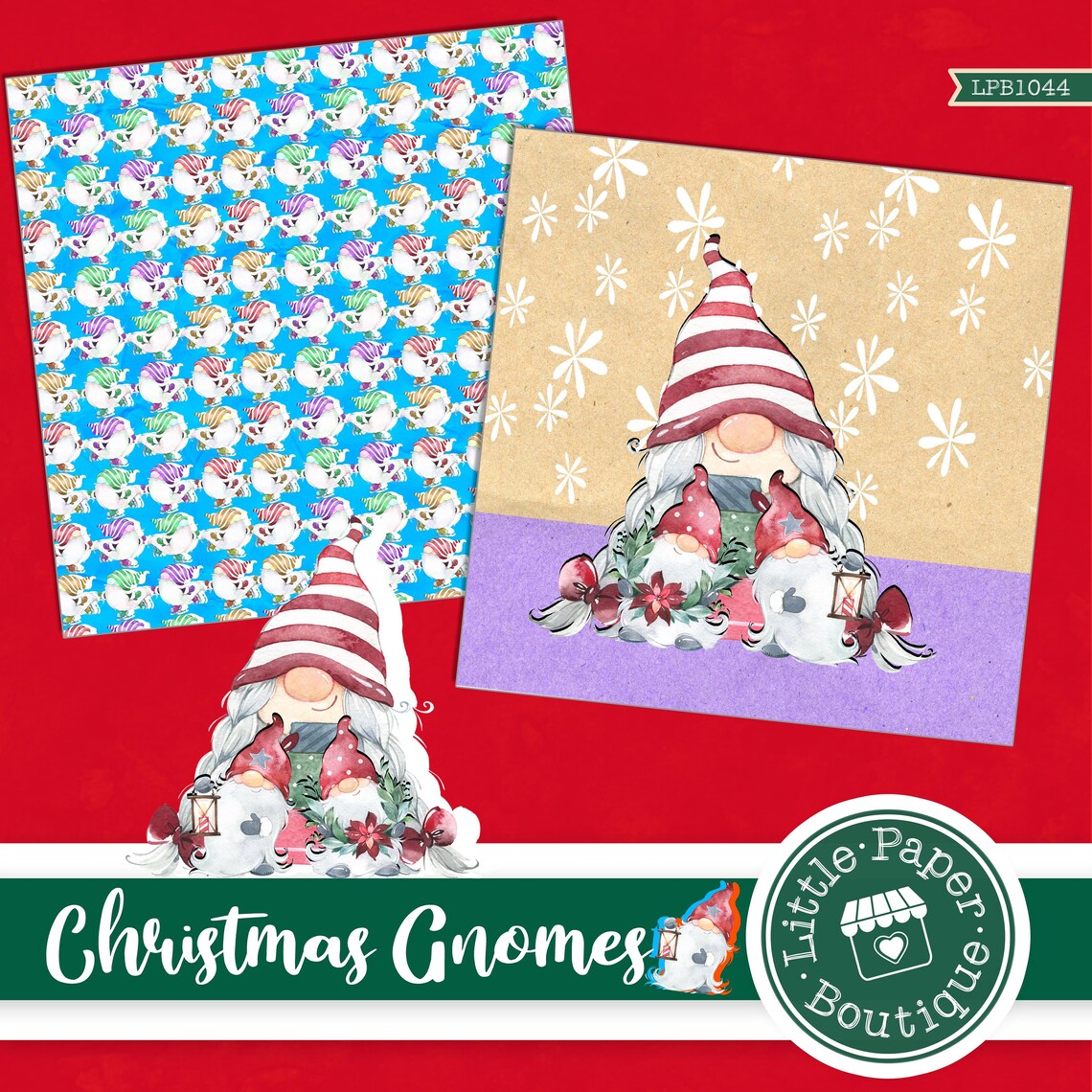 Christmas Gnomes Digital Paper Christmas Gnomes Papers - Etsy