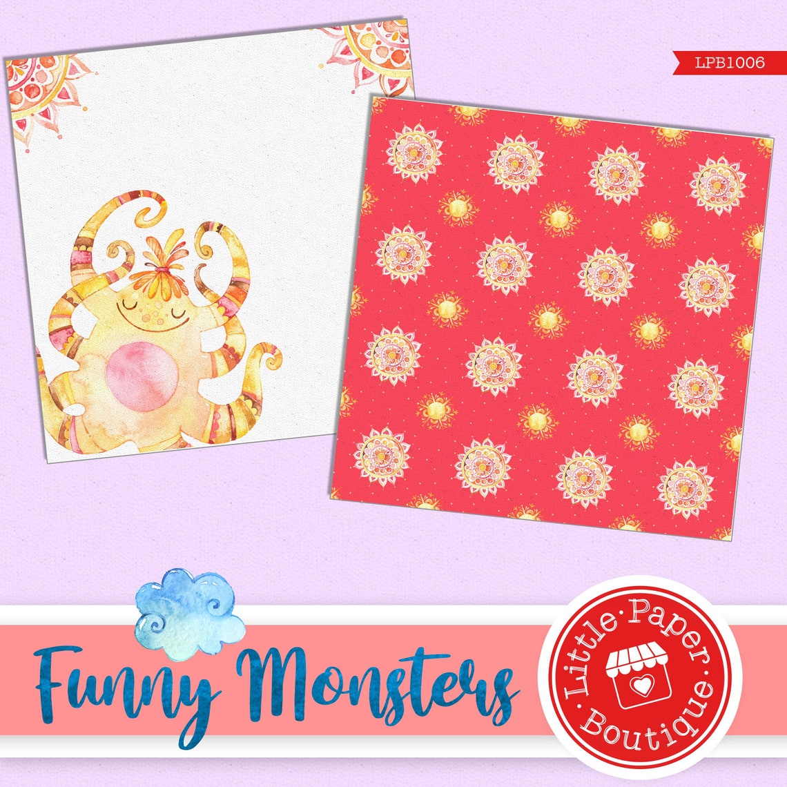 Monster School Digital Paper Backgrounds for Digital - Etsy