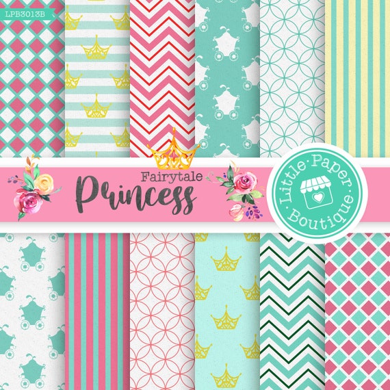 Little Princess Digital Paper Cute Girl Printables Patterns | Etsy