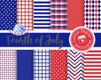 Patriotic Paper Red and Blue Flower Paper Fourth of July - Etsy