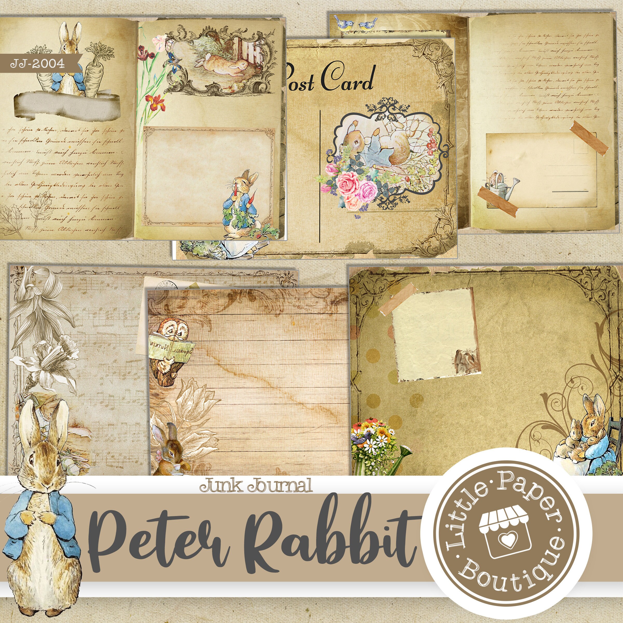 Peter Rabbit by Beatrix Potter Digital Junk Journal Kit (FULL KIT) With ...