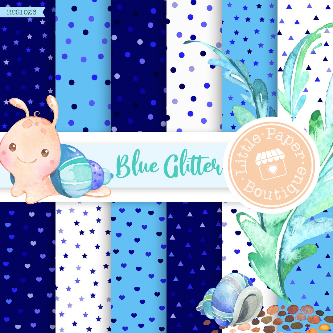 Blue Glitter Digital Paper Clip Art. Glitter Backgrounds Digital Papers ...