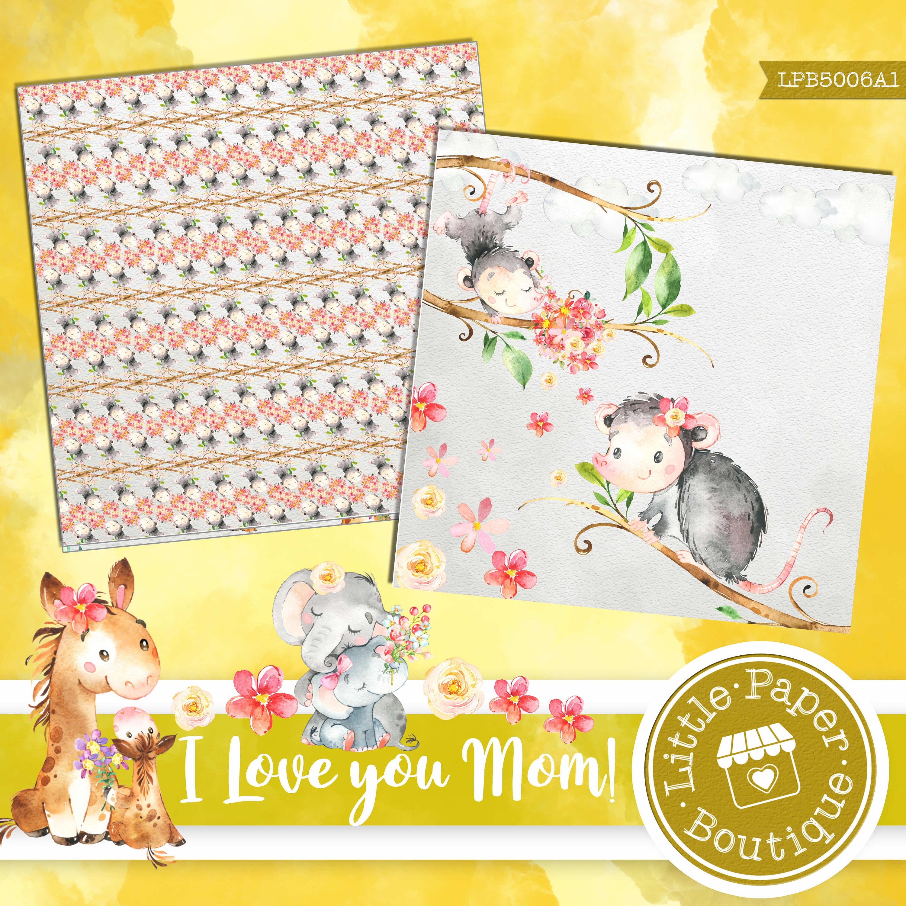 Mother's Day Digital Paper Mother's Day Floral - Etsy