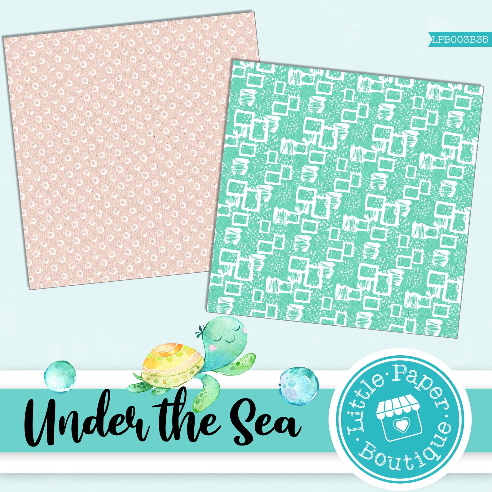 Ocean Friends Marine Life Sea Creatures Digital Paper Pack - Etsy