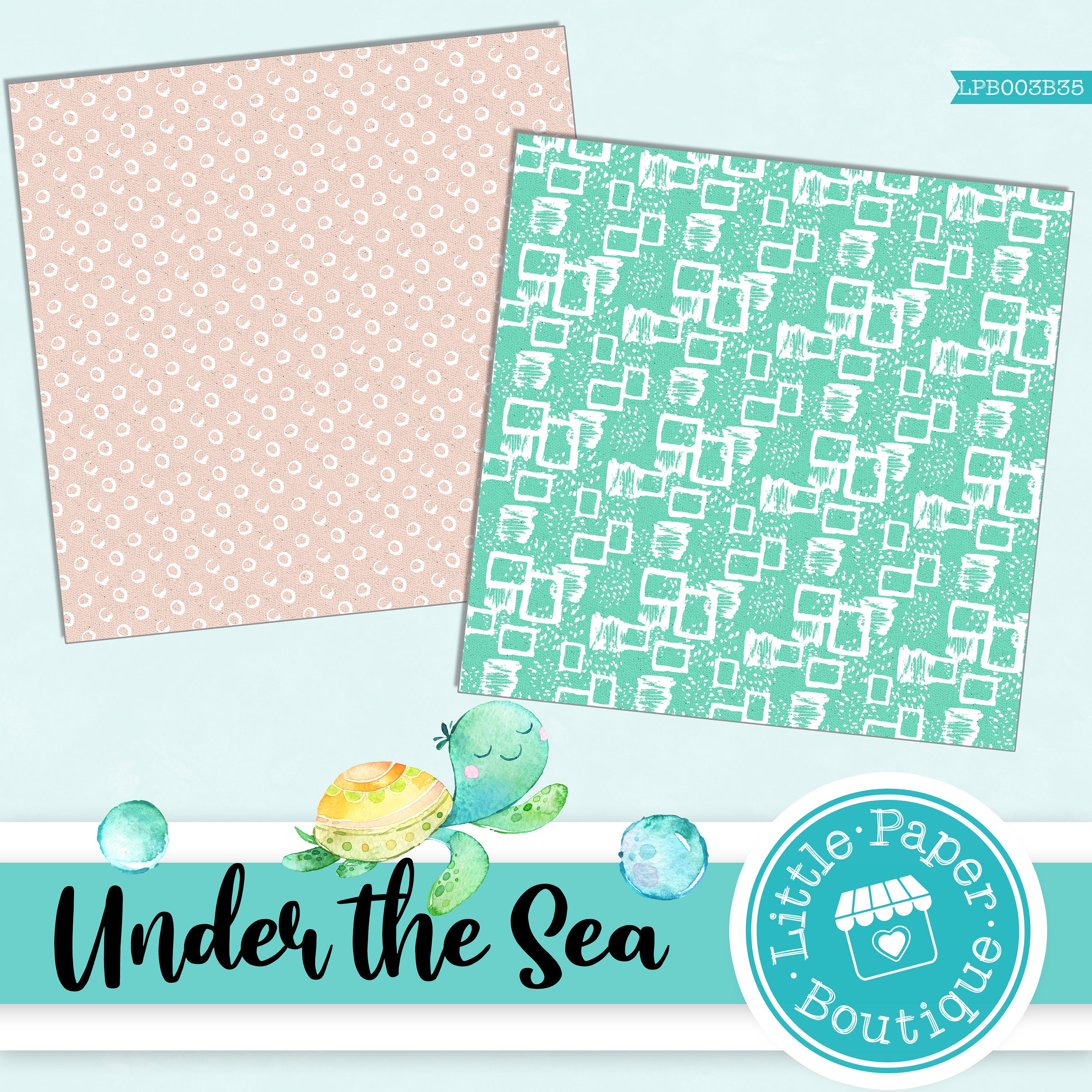 Ocean Friends Marine Life Sea Creatures Digital Paper Pack - Etsy