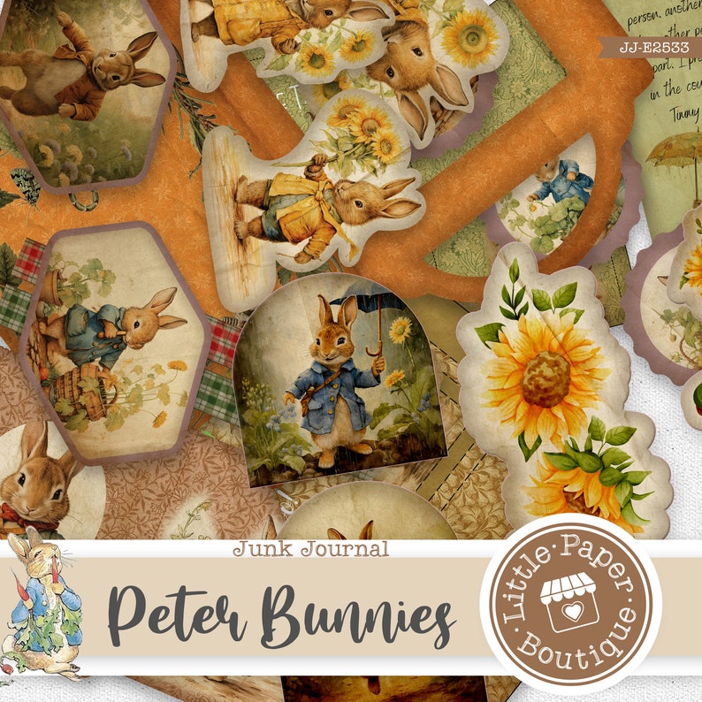 Peter Rabbit by Beatrix Potter Digital Junk Journal Kit (FULL KIT) With ...