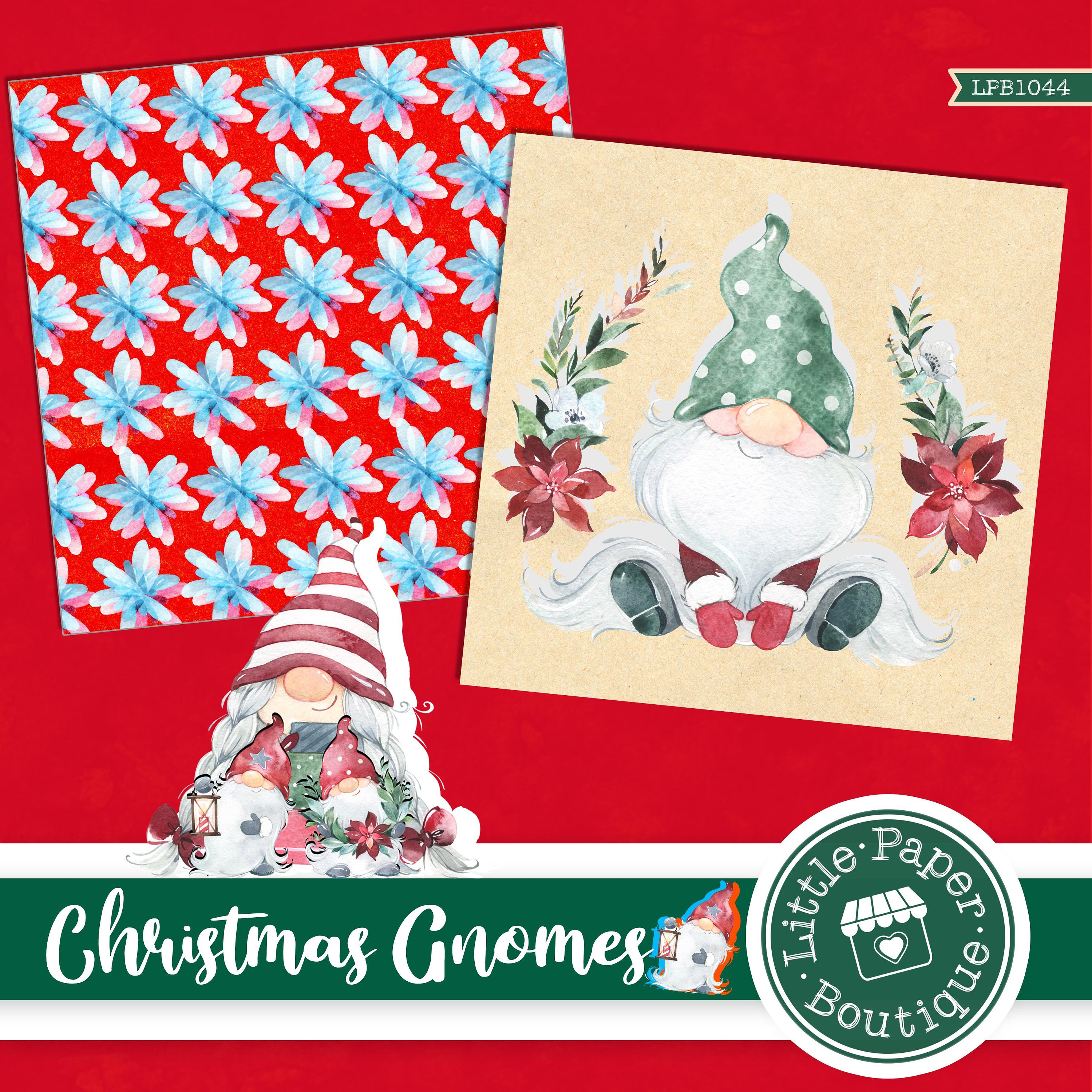 Christmas Gnomes Digital Paper Christmas Gnomes Papers - Etsy