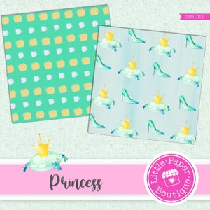 Princess Digital Paper, Princess Printable Paper, Princess Pattern ...
