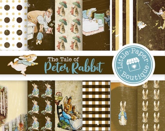 Peter Rabbit Paper Pack, Beatrix Potter, Digital Paper, Printable Paper ...