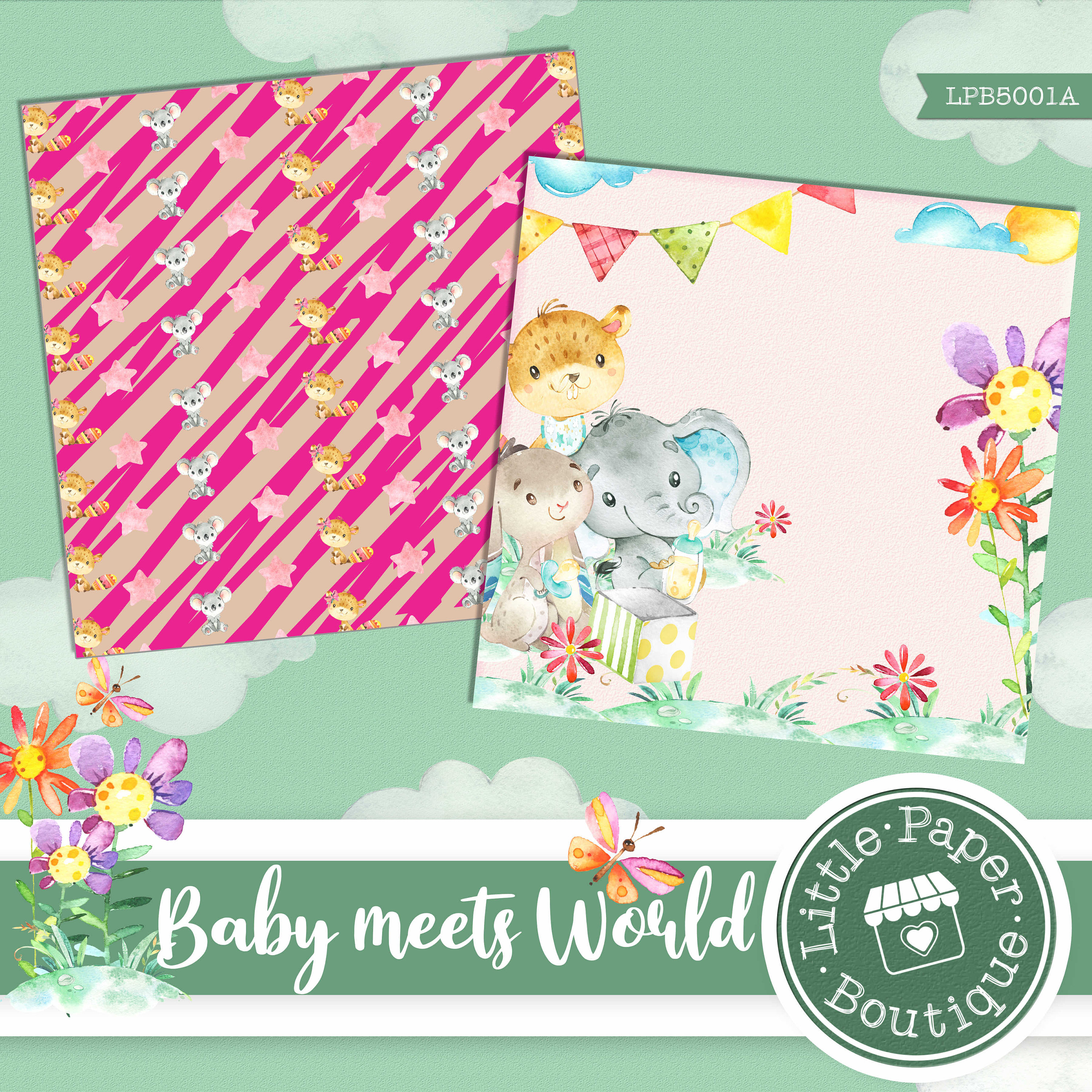 Baby Girl Digital Paper Pack Vintage Baby Papers Shabby Baby - Etsy