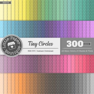 Retro Circles Digital Paper 100 Rainbow Colors Classic Diamond Circles ...