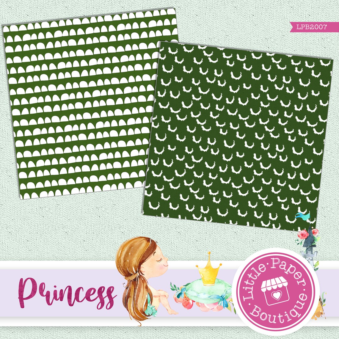 Little Princess Digital Paper Downloads Girl Printables - Etsy
